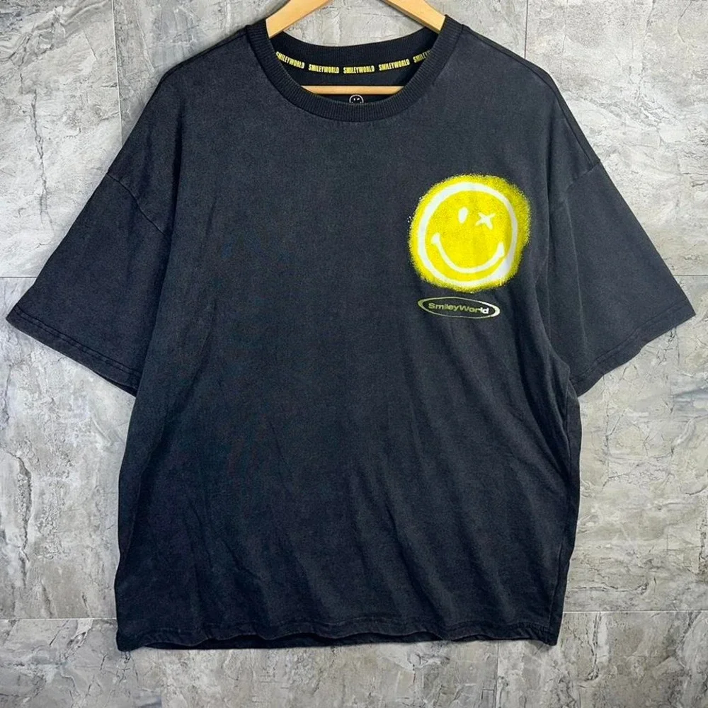 Shirts | Smiley World Vintage Black And Yellow Smiley Face Tee Mens ...